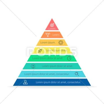 Pyramid for infographics. Vector chart, diagram with 8 steps, options ...