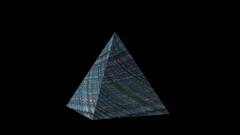 pyramid rotate paint texture 3d renderin... | Stock Video | Pond5