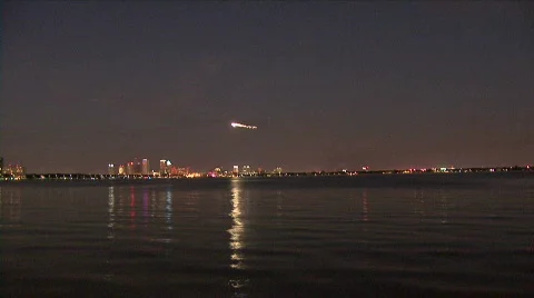 Pyrotechnic Airplane Stunts Over Tampa's... | Stock Video | Pond5
