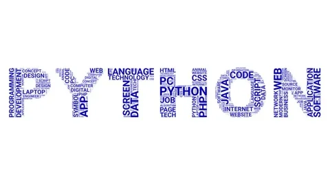 Python programming language word cloud b... | Stock Video | Pond5