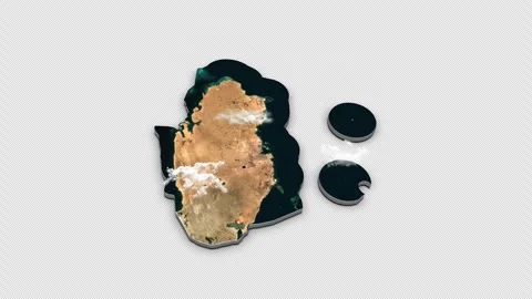Qatar 3D Country Map Animation Transpare... | Stock Video | Pond5