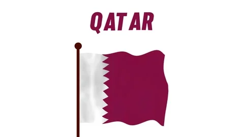 Qatar animated video raising the flag, i... | Stock Video | Pond5