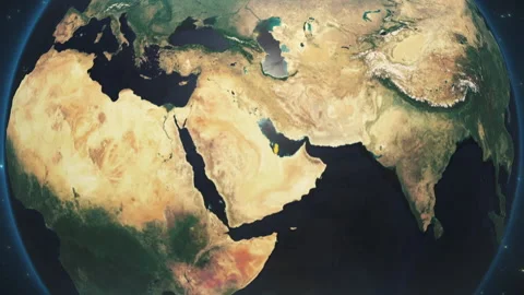 Qatar Map On Earth Globe | Stock Video | Pond5