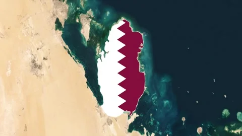 Qatar Map with flag animation, Map qatar | Stock Video | Pond5