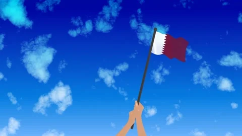 Qatar national flag waving by hand in th... | Stock Video | Pond5