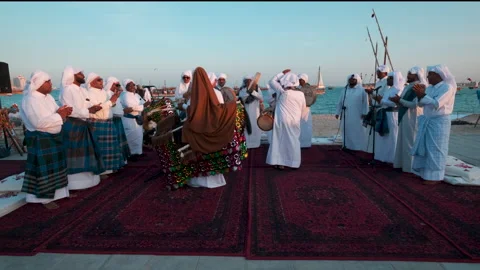 Qatar traditional folklore dance (Ardah ... | Stock Video | Pond5