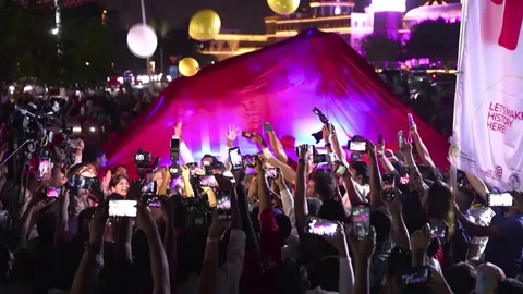 Qatar unveils 'world's biggest boot' in ... | Stock Video | Pond5