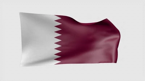 Qatar Waving Flag Transparent Alpha | Stock Video | Pond5