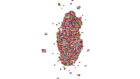 Qatar's country map is filled with diffe... | Stock Video | Pond5