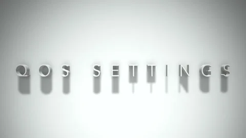 qos settings 3D title animation white te... | Stock Video | Pond5