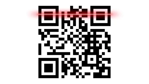 QR code being scanned with a red laser. ... | Stock Video | Pond5