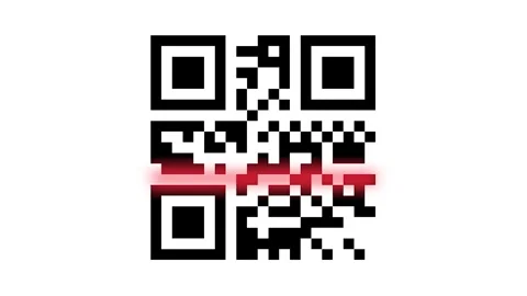 qr code black with scanning red line | Stock Video | Pond5