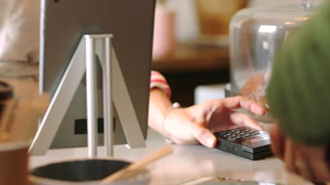 Qr code, digital and credit card of a wo... | Stock Video | Pond5