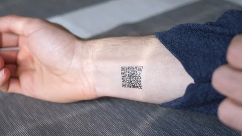 QR Code Embedded on Human Skin Technolog... | Stock Video | Pond5