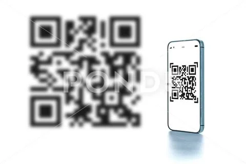 Qr code mobile. Digital mobile smart phone with qr code scanner on ...