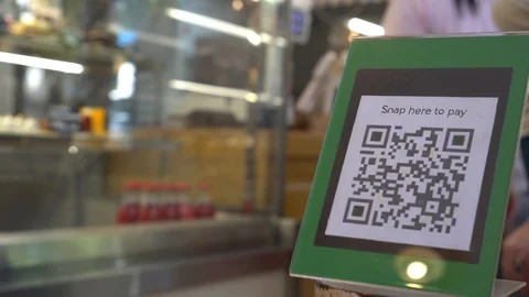 The QR code payment function in cafe | Stock Video | Pond5