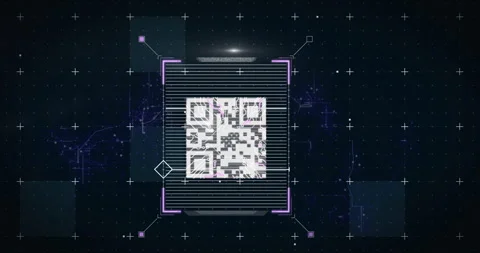 QR code scanning animation with digital ... | Stock Video | Pond5