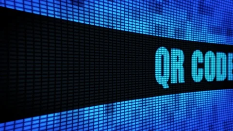 QR Code Side Text Scrolling LED Wall Pan... | Stock Video | Pond5