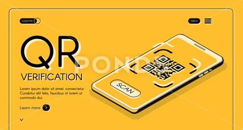 QR code verification app website template ~ Clip Art #116555275