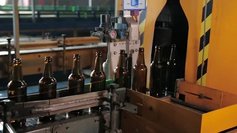 Quality control of glass bottles. | Stock Video | Pond5