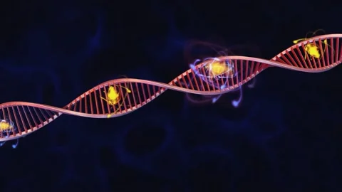 Quantum Biology. DNA with particles orbi... | Stock Video | Pond5