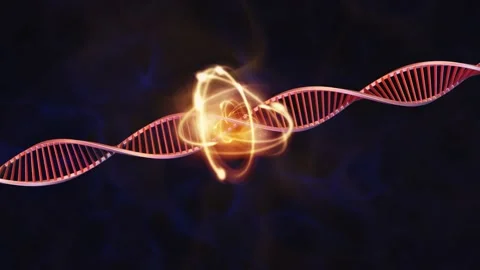 Quantum Biology. DNA with particles orbi... | Stock Video | Pond5