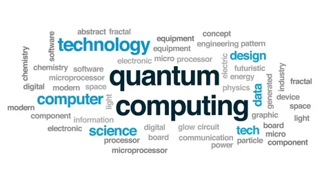 Quantum computing animated word cloud, t... | Stock Video | Pond5