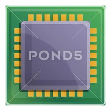 Quantum processor icon, cartoon style ~ Clip Art #151166639
