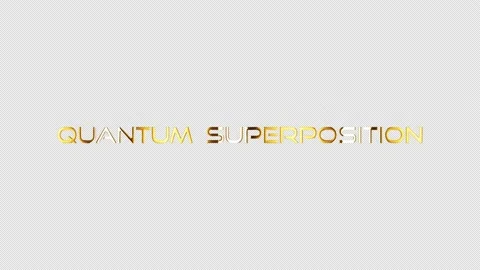 QUANTUM SUPERPOSITION golden text banner... | Stock Video | Pond5