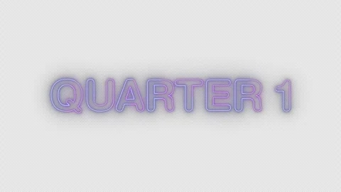quarter 1 neon effects, text animation o... | Stock Video | Pond5