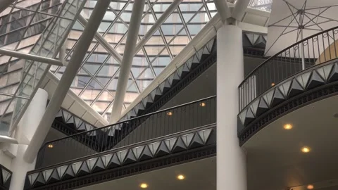 Quartier 206 inside mall spiral staircas... | Stock Video | Pond5