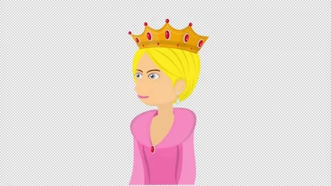 Queen. Animation of a princess with a cr... | Stock Video | Pond5