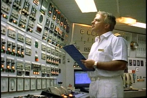 The Queen Elizabeth 2, QE2, with Chief E... | Stock Video | Pond5