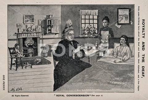 Queen Victoria using sign language to talk to Mrs B. Tuffield, a deaf ...