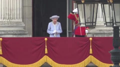 Queen watches Trooping the Colour ceremo... | Stock Video | Pond5