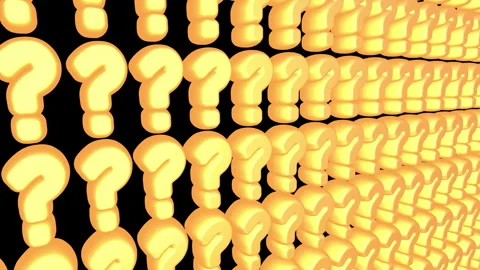Question mark 3d text floating on the sc... | Stock Video | Pond5