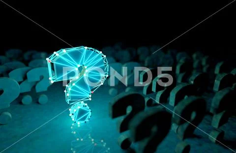 Question mark and concept of science and technology. Questions and ...