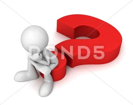 Question mark and man concept 3d illustration ~ Clip Art #67444483