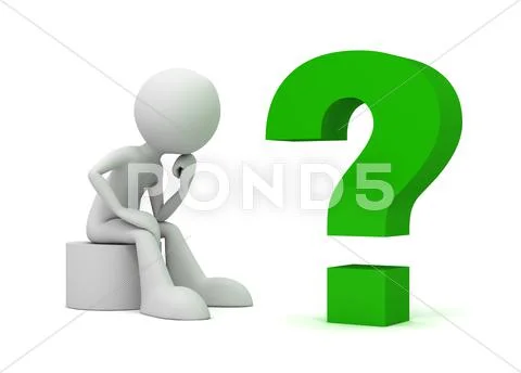 Question mark and man concept 3d illustration ~ Clip Art #67505487