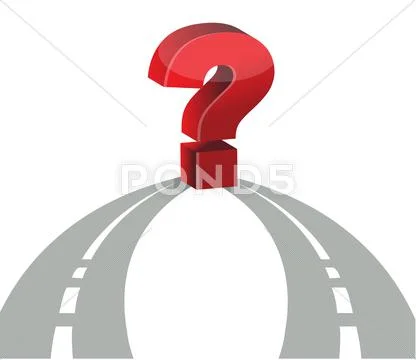 Question mark and network of roads illustration design Illustration ...