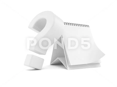 Question mark with blank calendar Illustration #130425512
