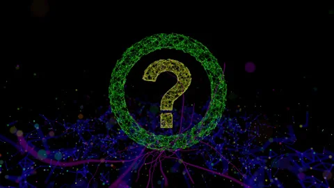 A question mark in a circle of plexus li... | Stock Video | Pond5