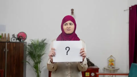 Question Mark, Confused Muslim Woman sta... | Stock Video | Pond5