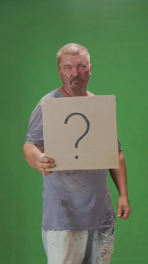 Question mark. Homeless dirty adult man ... | Stock Video | Pond5