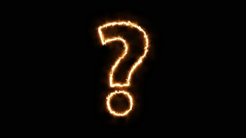 question mark icon animation on fire 4K ... | Stock Video | Pond5