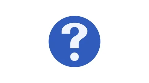 Question mark icon blue color simple sha... | Stock Video | Pond5