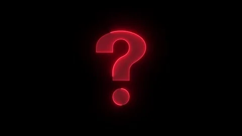Question mark icon glowing neon red colo... | Stock Video | Pond5