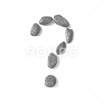 Question mark made of rocks 3D Question mark made of rocks 3D render ...