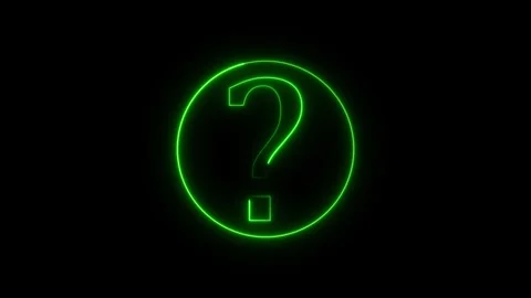 question mark neon animated on black bac... | Stock Video | Pond5