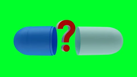 A question mark in pill on a green scree... | Stock Video | Pond5